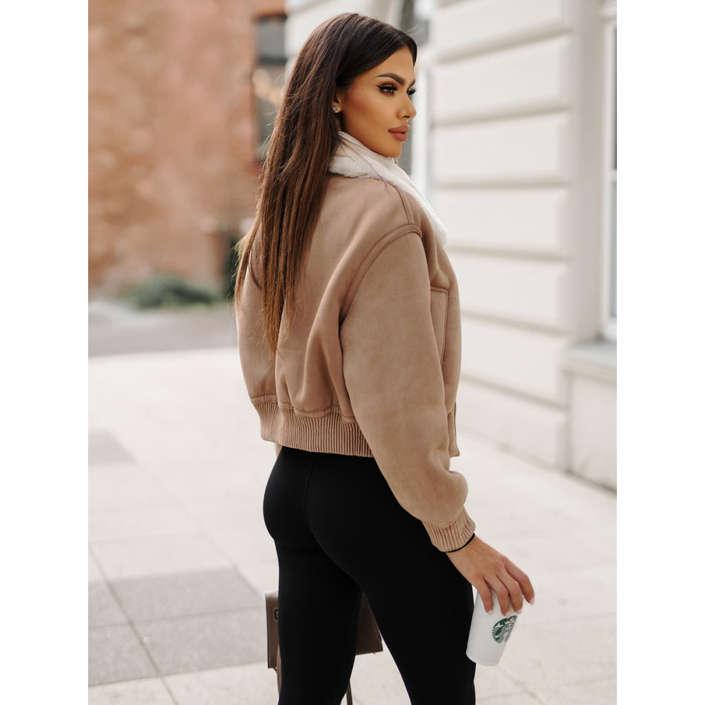 Ruda striukė su baltu kailiuku Edit - O/81326 | Pirktukas™