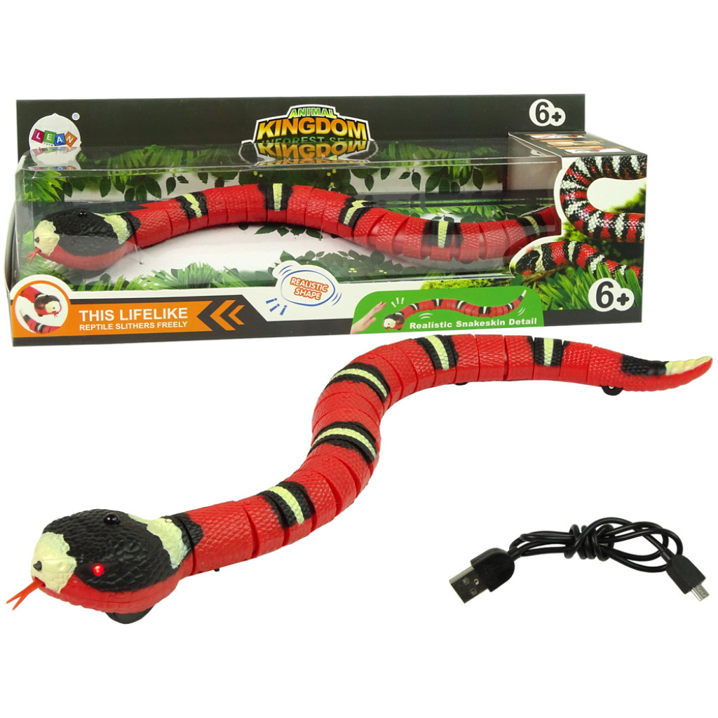 Nuotoliniu būdu valdoma gyvatė Touch Red Black Stripes - 10384 | Pirktukas™